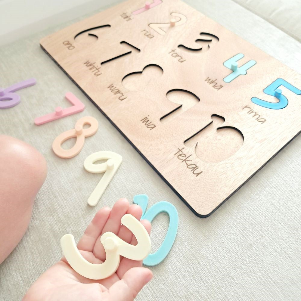 Puzzle - Numbers 1-10 in Māori - Pastels – Tikitibu.com