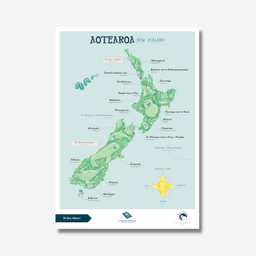 Poster A3 - New Zealand - Te Reo Māori – Tikitibu.com